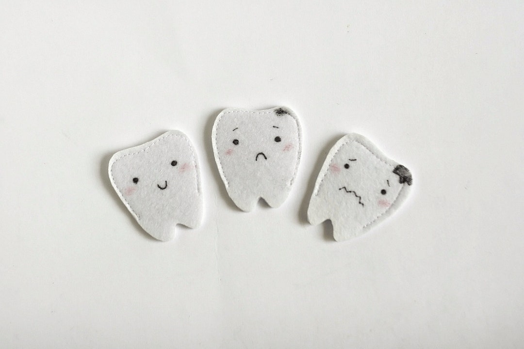 Felt Teeth Finger Puppets 4x5cm Tooth Set of 3 - Etsy Israel