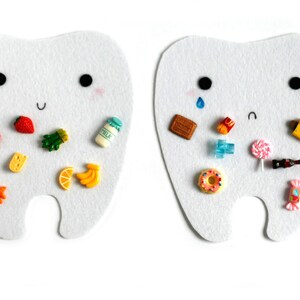 Happy Tooth Sad Tooth With Food Trinkets, Good and Bad Food for Teeth ...