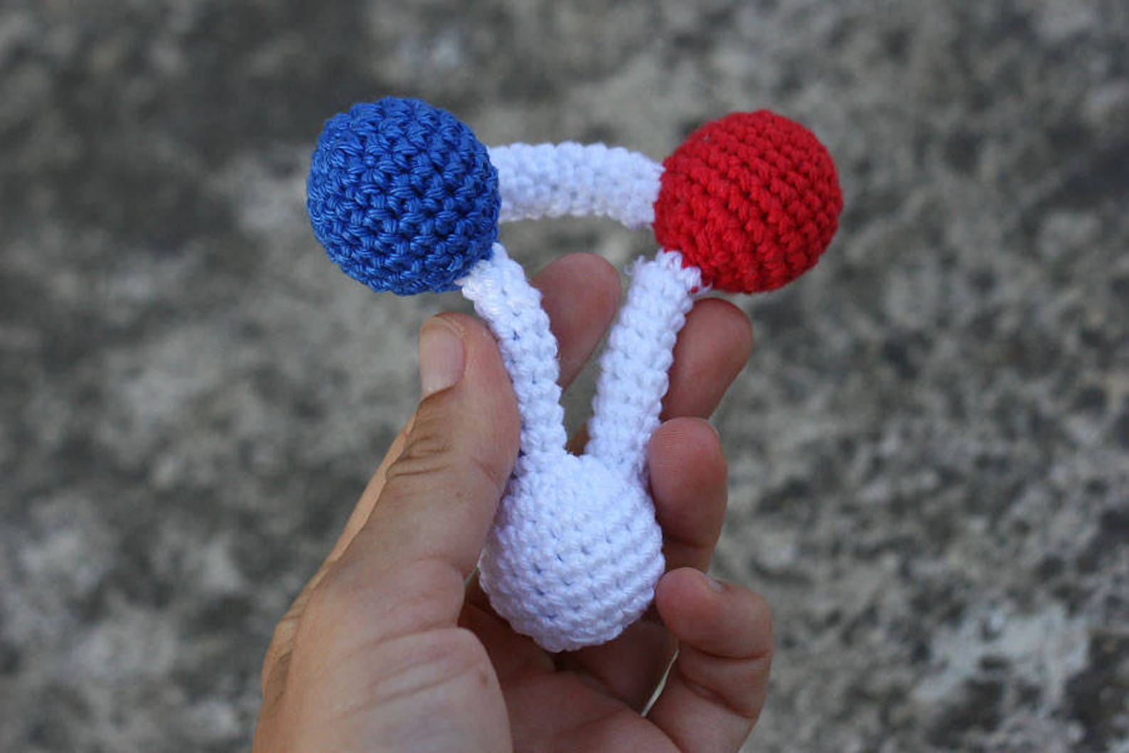 Molecule Triangle Rattle, Scientific Crochet Rattle, Baby Toy, Teething ...