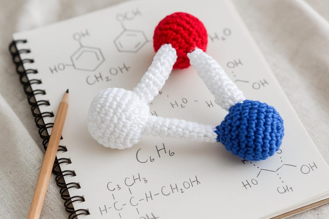 Molecule Triangle Rattle, Scientific Crochet Rattle, Baby Toy, Teething ...