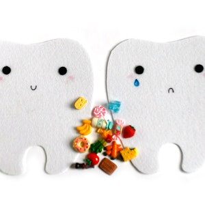 Happy Tooth Sad Tooth With Food Trinkets, Good and Bad Food for Teeth ...