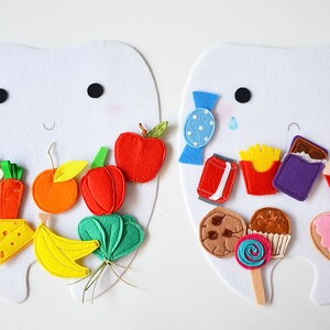 Happy Tooth - Sad Tooth, Felt Sorting Activity Good and Bad Food for ...