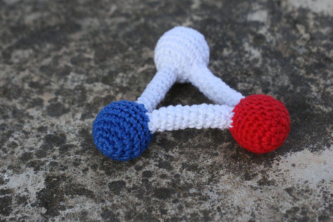 Molecule Triangle Rattle, Scientific Crochet Rattle, Baby Toy, Teething ...