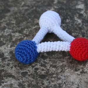 Molecule Triangle Rattle, Scientific Crochet Rattle, Baby Toy, Teething ...