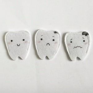 Felt Teeth Finger Puppets 4x5cm Tooth Set of 3 - Etsy Israel