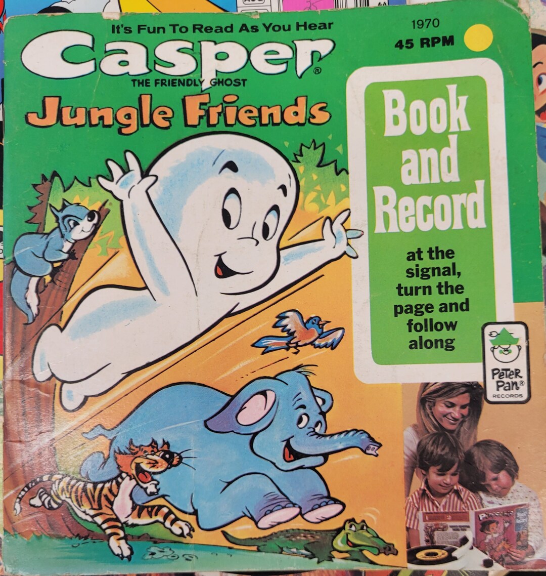 Vintage Peter Pan Casper and Jungle Friends Book and Record From 1973 ...