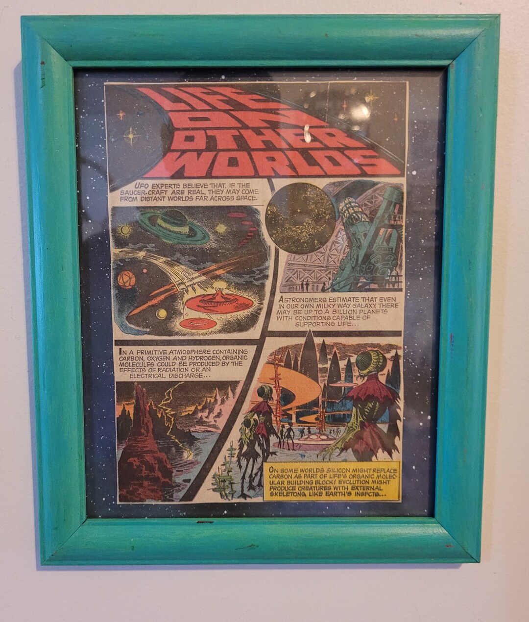 Framed Vintage Alien Life on Other Worlds Comic Book Page - Rescued ...
