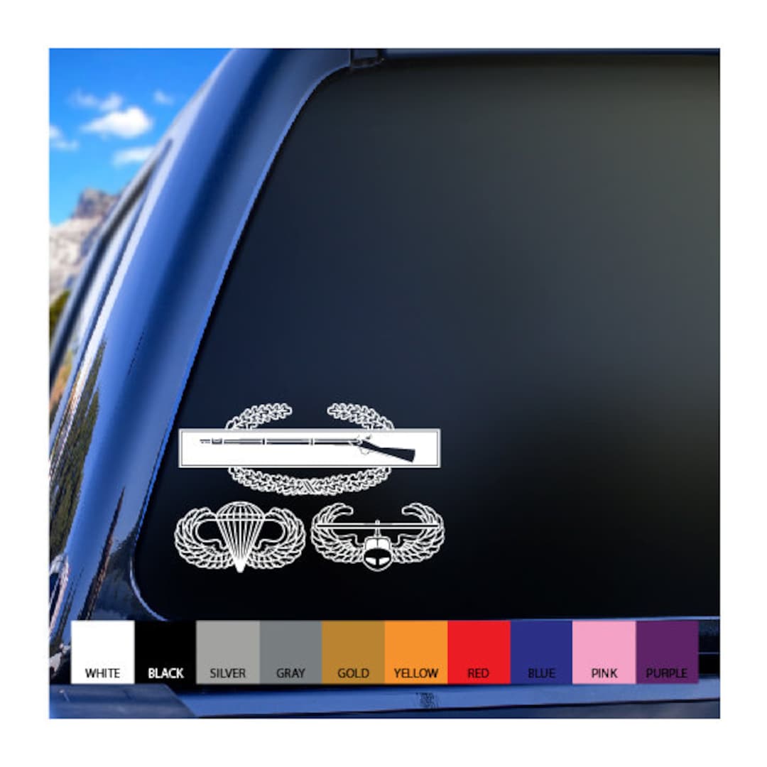 Combat Infantry Badge CIB Airborne and Air Assault Badges Vinyl Decal ...