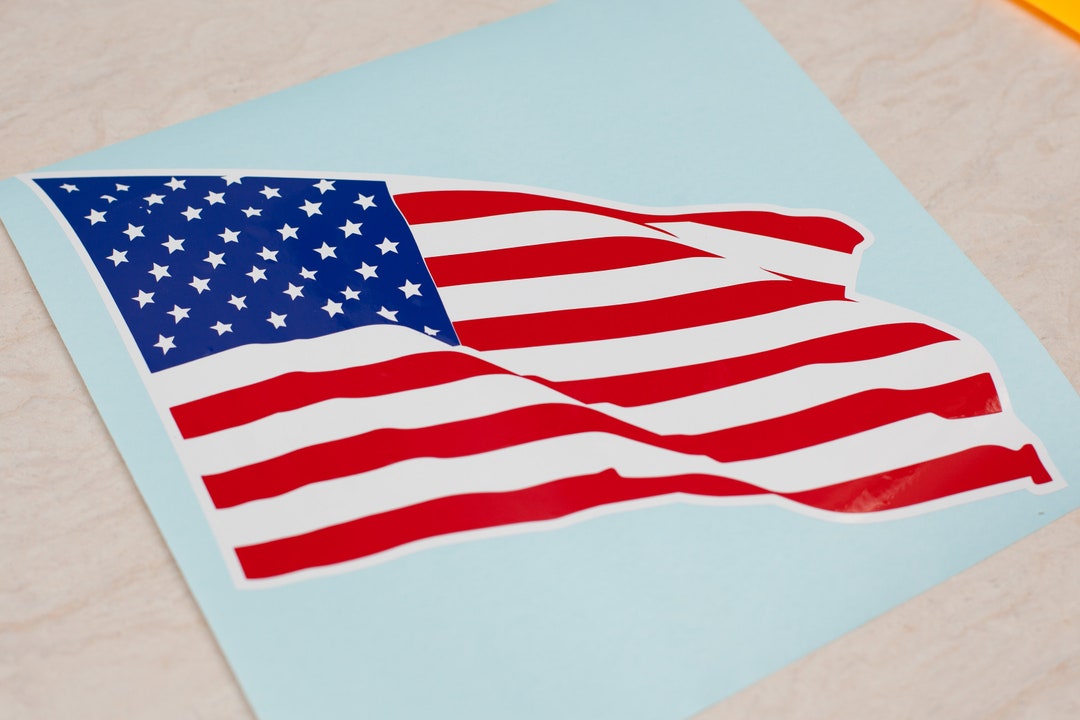 Red White and Blue USA Flag Vinyl Decal - Etsy