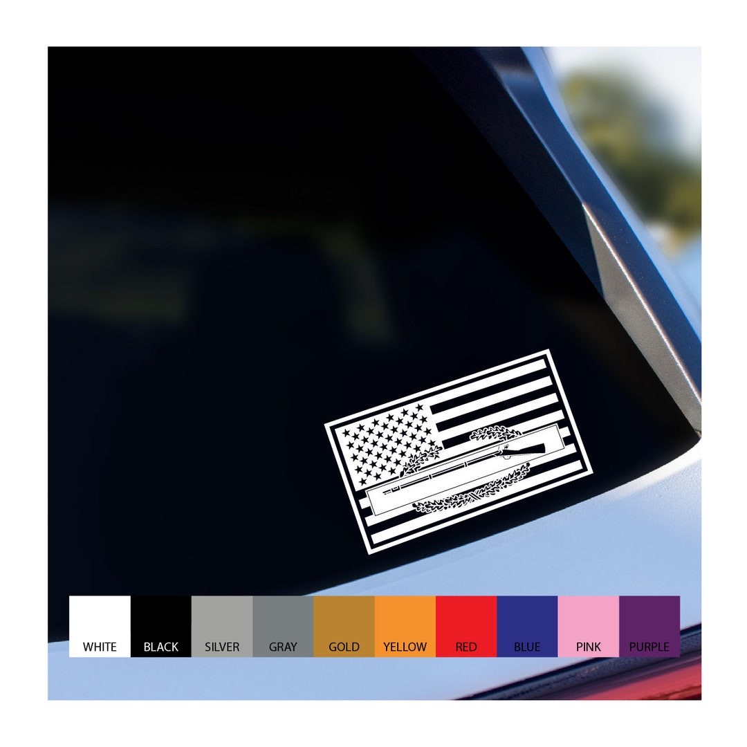 Military Badges and Patches Embedded in US Flag Vinyl Decal - Etsy