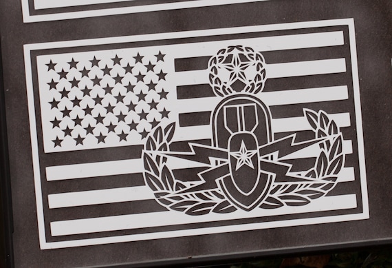 Explosive Ordnance Disposal EOD Badge Embedded in US Flag | Etsy