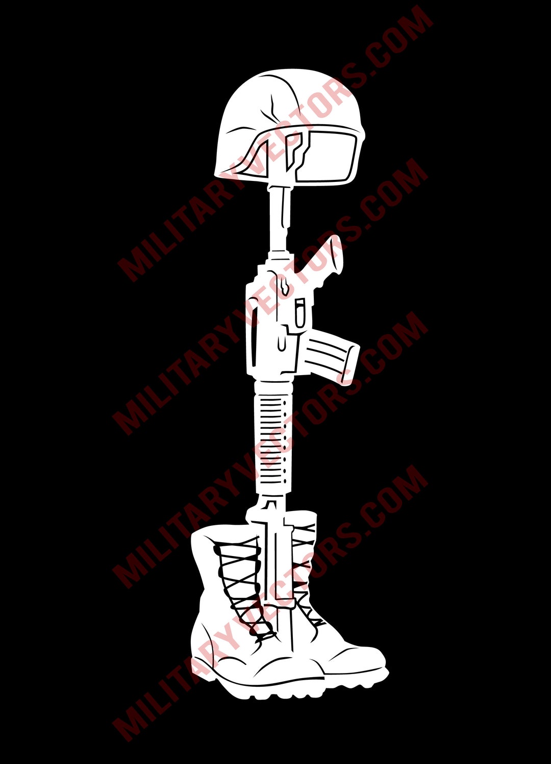 Military Battle cross of Kevlar Helmet Combat Boots and Rifle - Etsy ...