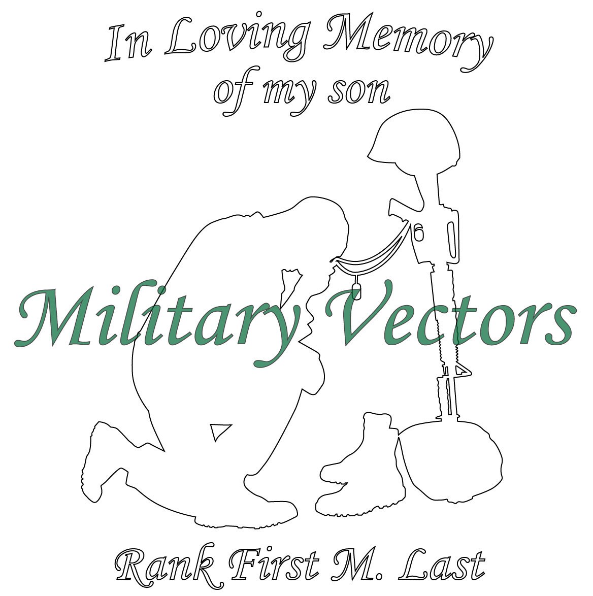 In Memory of a Fallen Soldier Vector for Personal Use Ai Eps | Etsy