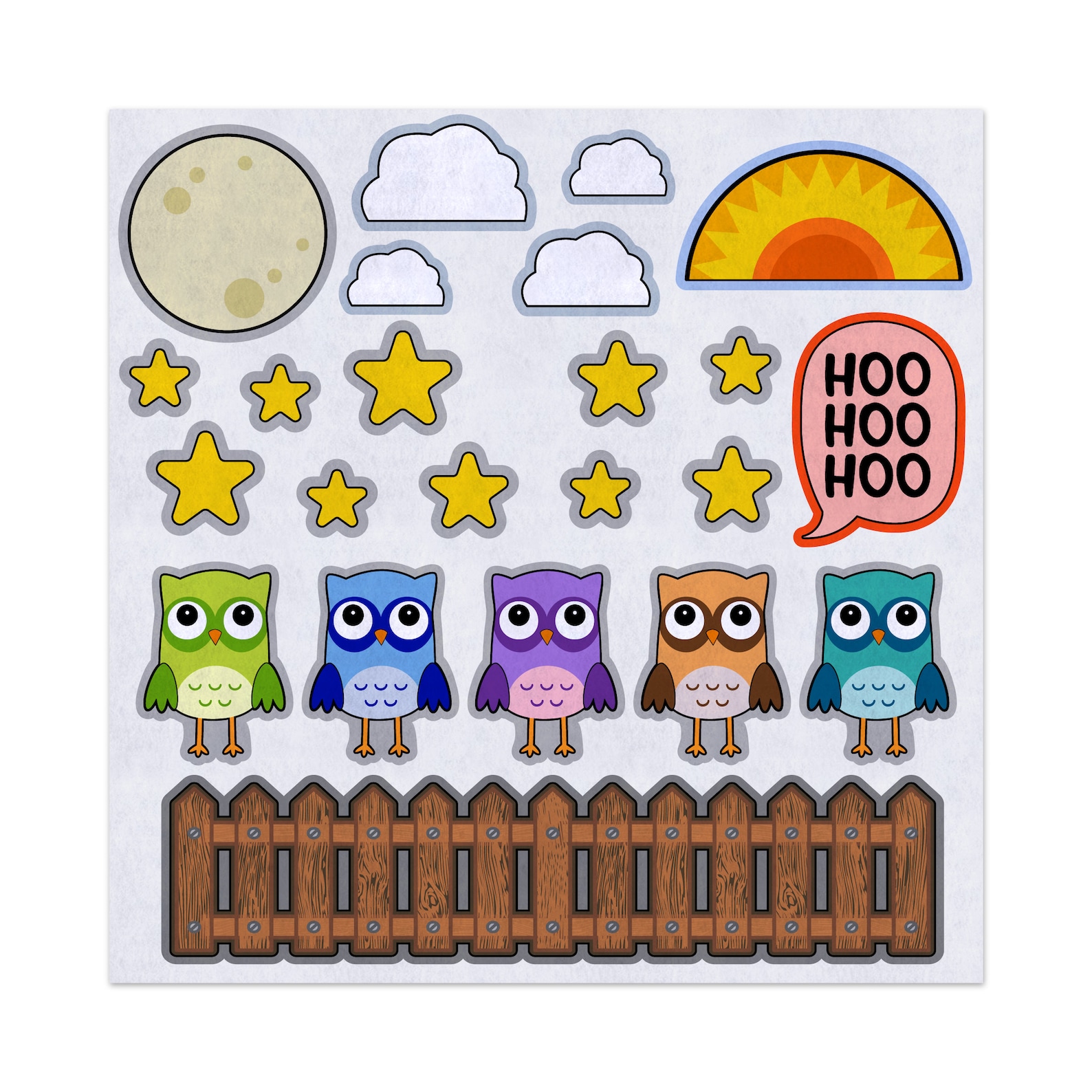 5 Little Owls, 10 Little Owls, Nursery Rhyme, Learn to Count, Felt ...