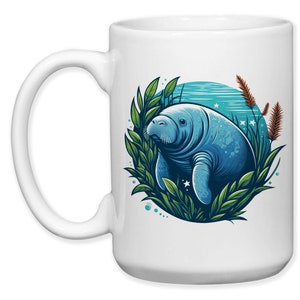 Coffee Mug, Manatee Sea Cow Underwater, Manatee Lover, Manatee Art ...