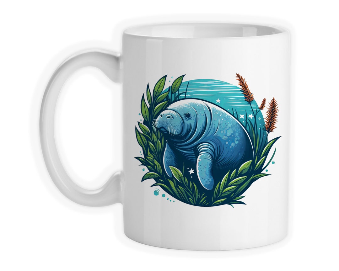 Coffee Mug, Manatee Sea Cow Underwater, Manatee Lover, Manatee Art ...