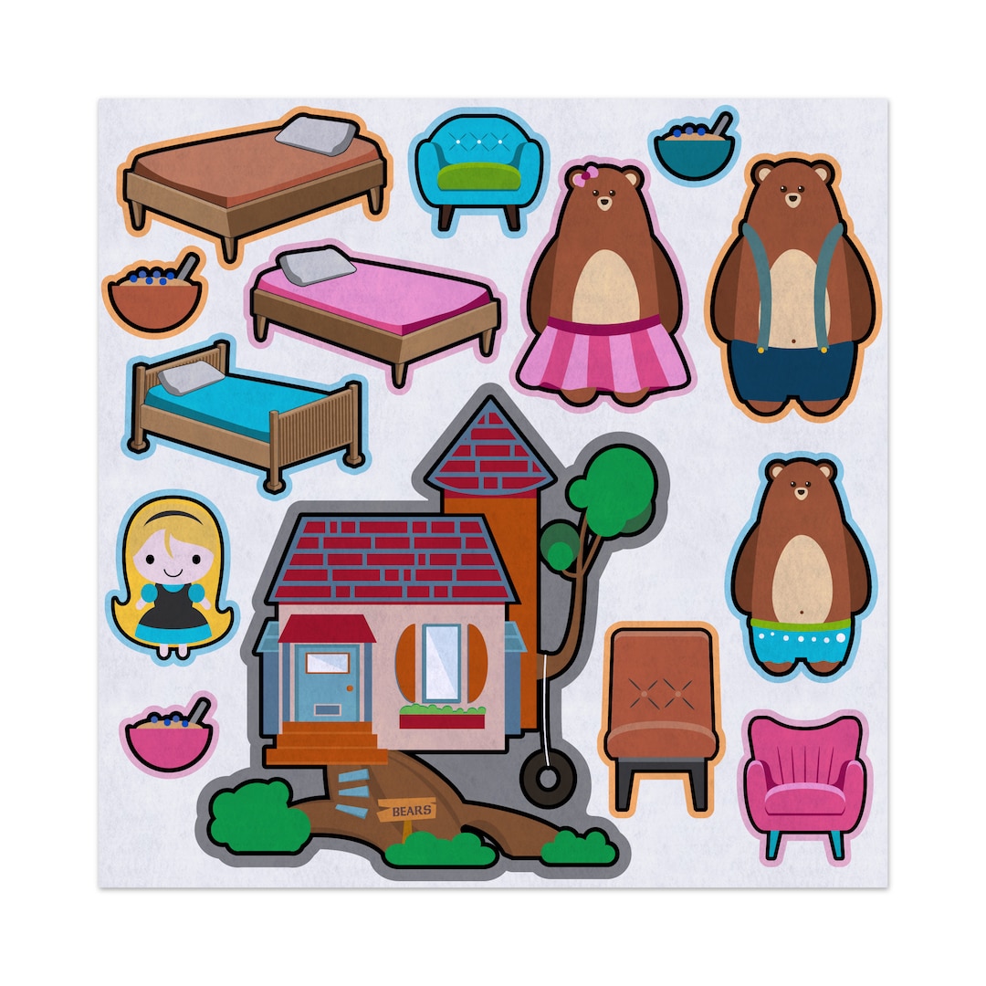 Goldilocks and the Three Bears, Story Adventure, Imaginative Play, Felt ...