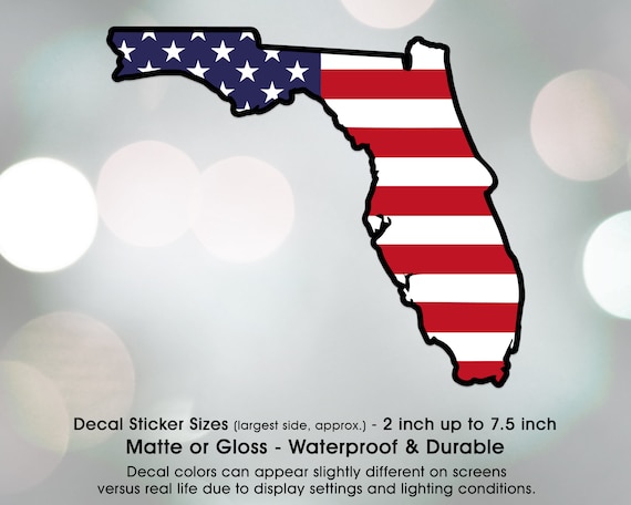 Florida USA Flag Patriotic Design Vinyl Decal Sticker Sizes 2 - Etsy