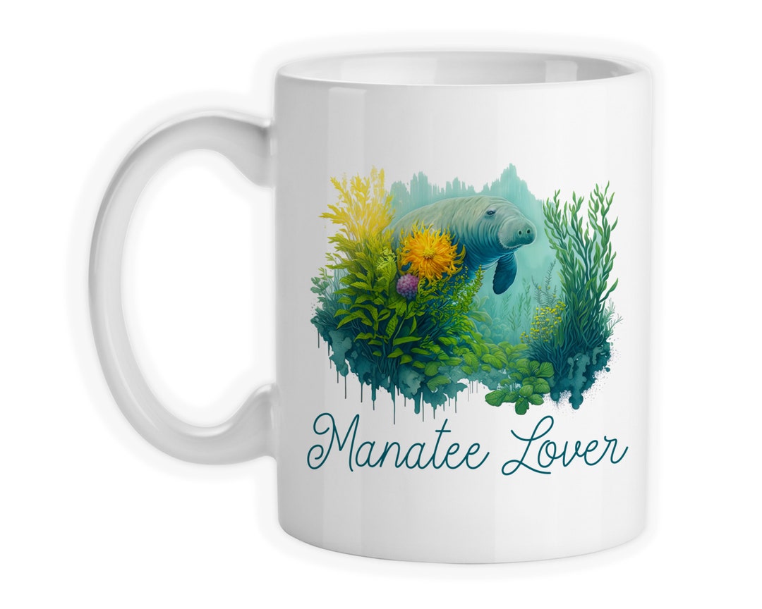 Coffee Mug, Manatee Swimming Underwater, Manatee Lover, Sea Cow ...