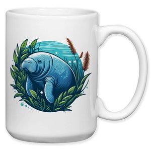Coffee Mug, Manatee Sea Cow Underwater, Manatee Lover, Manatee Art ...