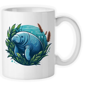Coffee Mug, Manatee Sea Cow Underwater, Manatee Lover, Manatee Art ...