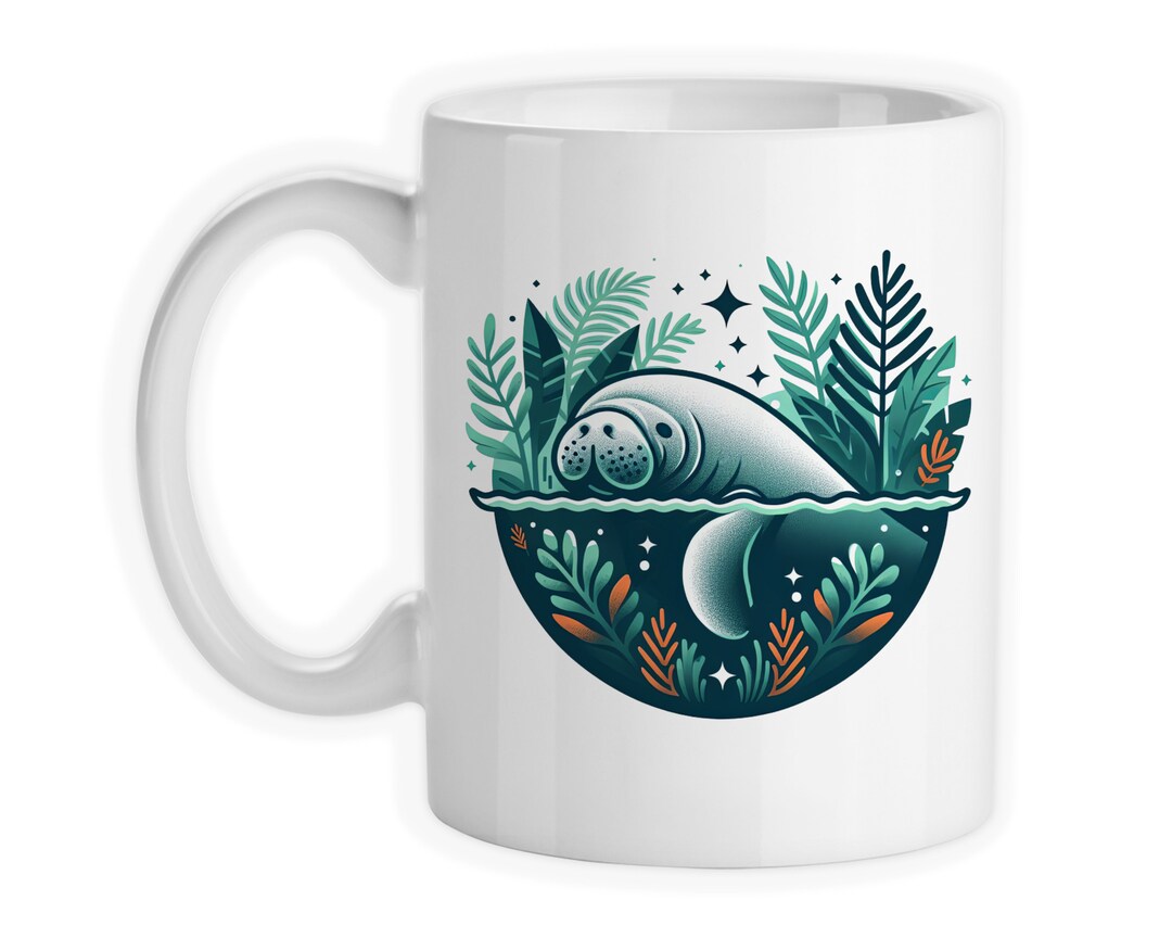 Coffee Mug, Manatee Cute Sea Cow, Manatee Swimming, Manatee Lover ...