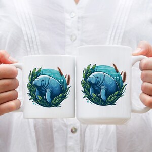 Coffee Mug, Manatee Sea Cow Underwater, Manatee Lover, Manatee Art ...