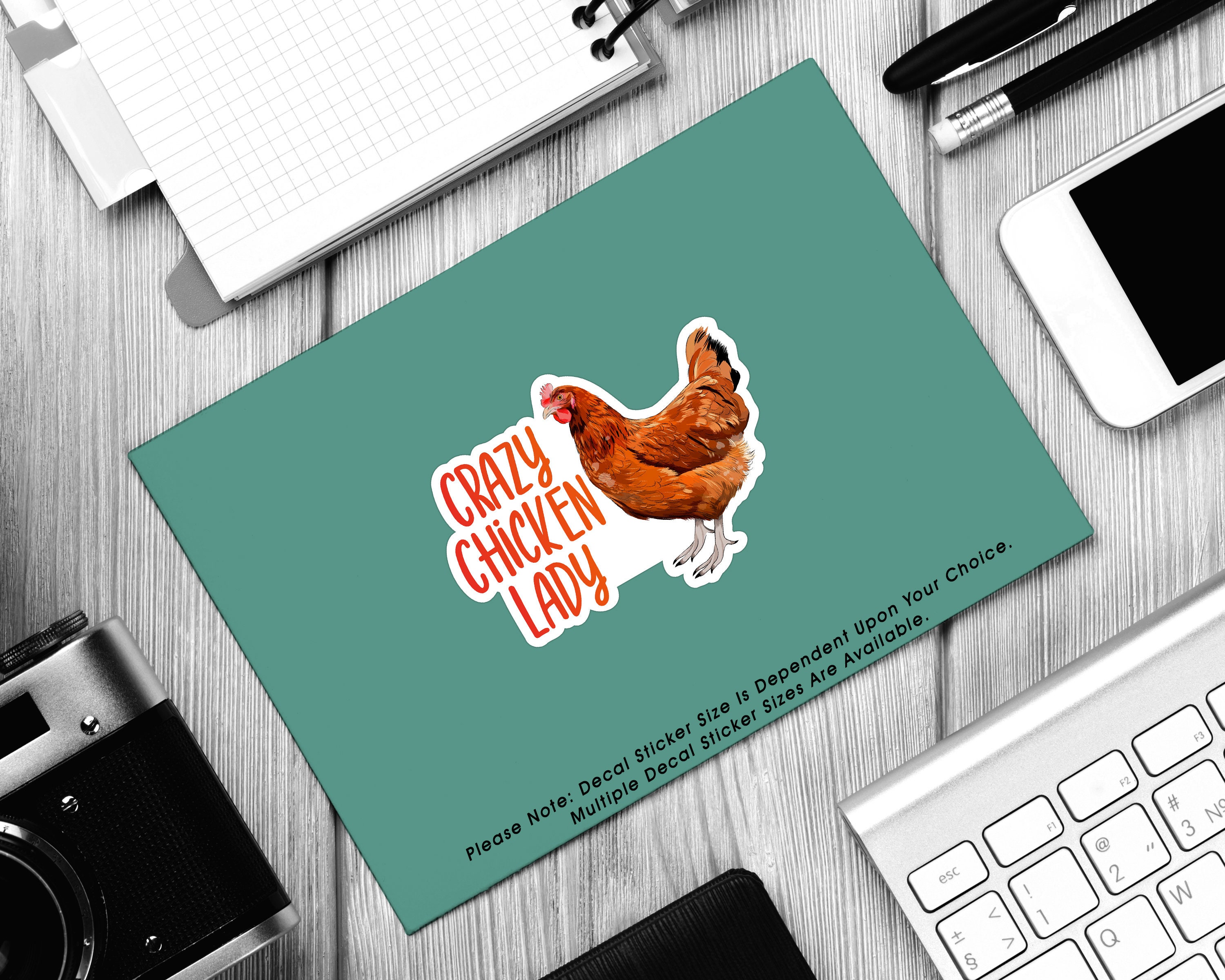 Crazy Chicken Lady Vinyl Decal Sticker Sizes 2 Inch up to 7.5 - Etsy
