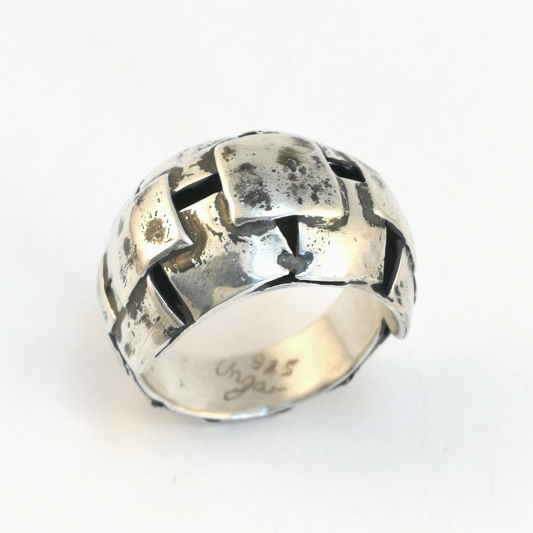 Knight,ooak Man's Statement Ring,sterling Silver Oxydized Ring,armor ...