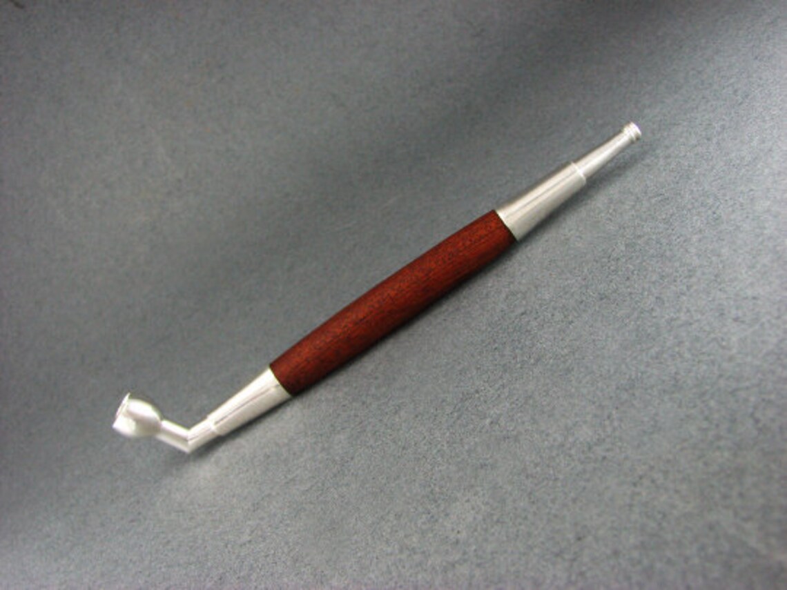 Silver Smoking Pipe,sterling Silver & Mahogany Wood,hand Made Pipe ...