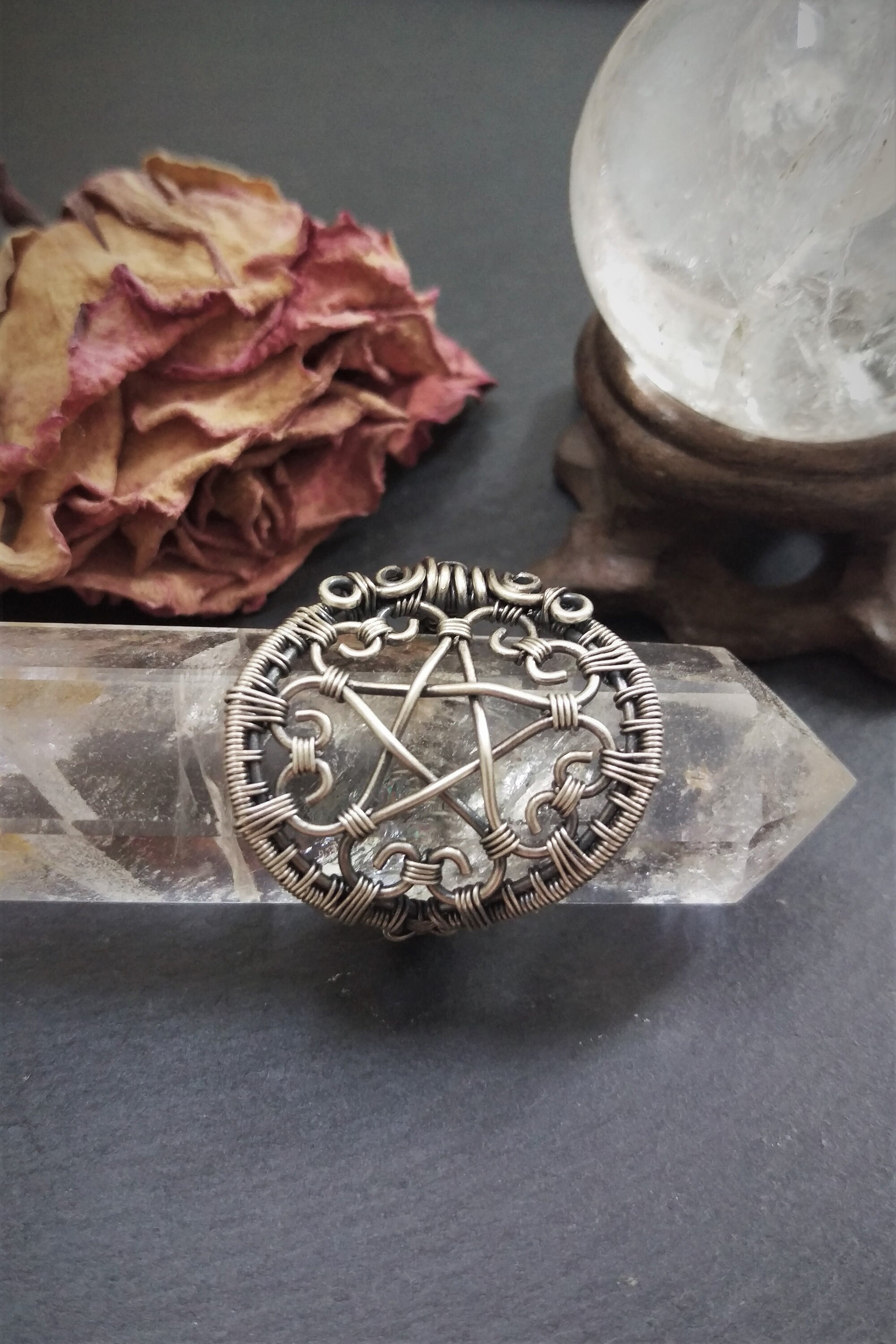 Sterling Silver Hearts Pentacle Ring - Etsy