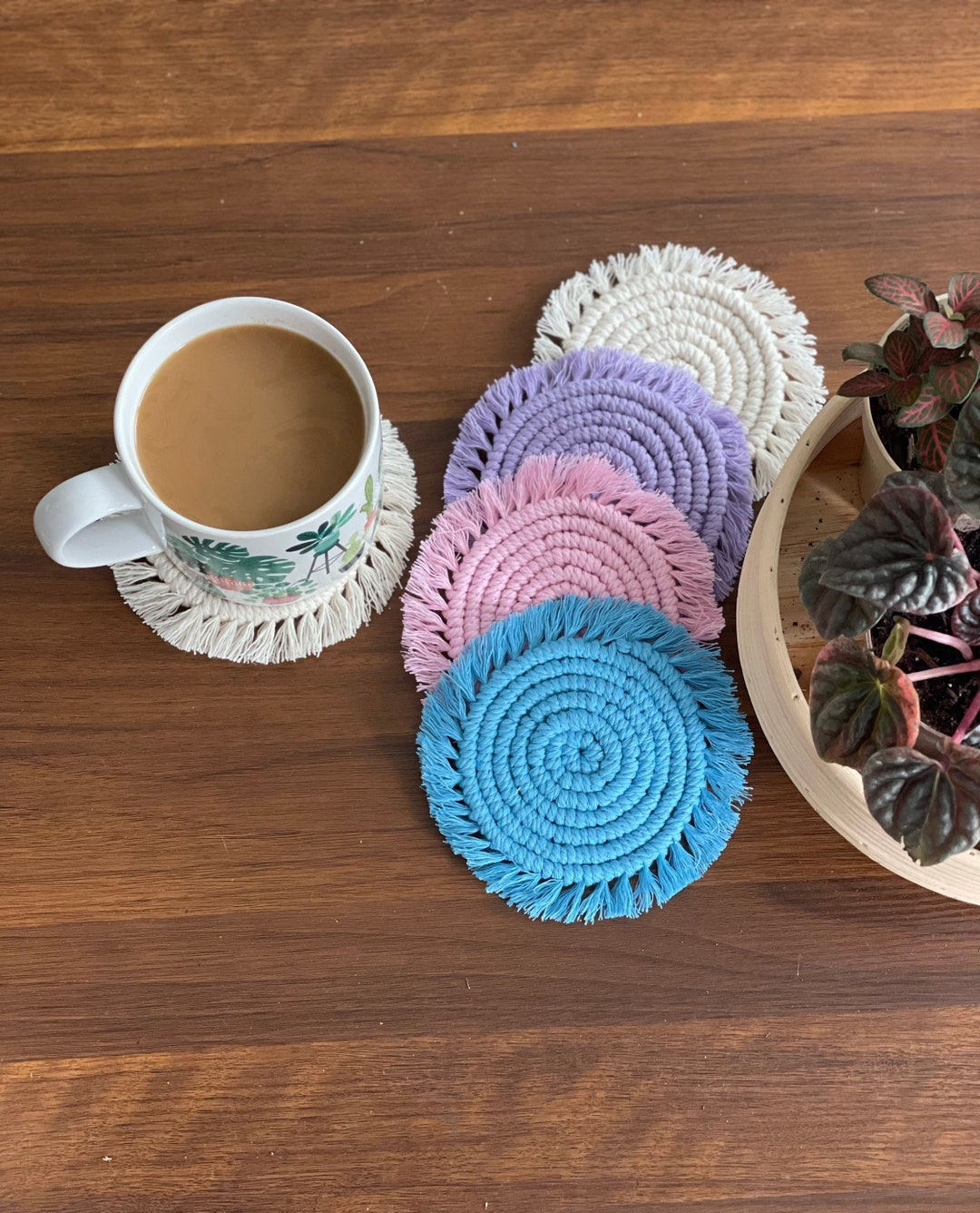 Macramé Mug Rug - Etsy