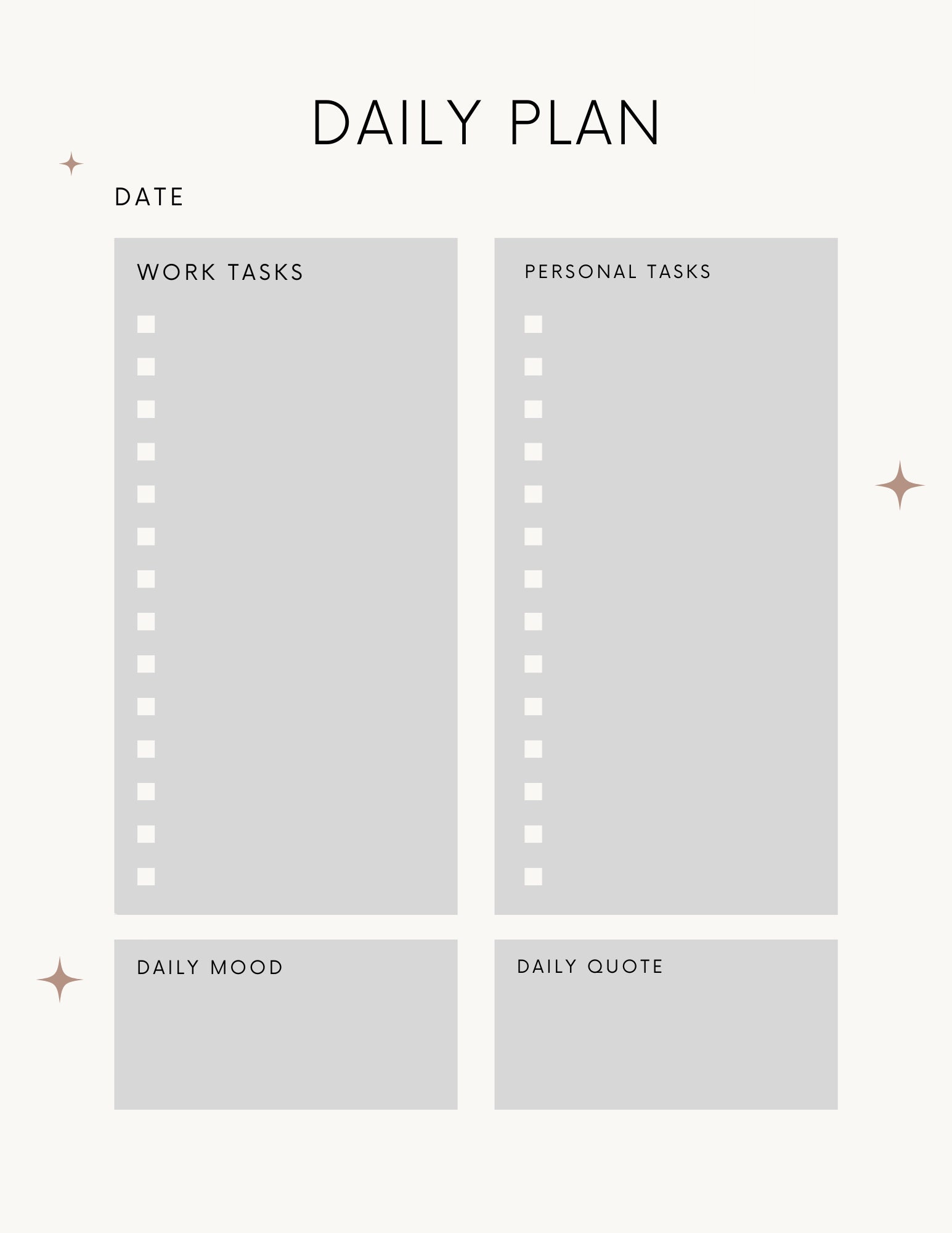 Minimalist Weekly Planner Printable, Daily Planner, Daily Organization ...
