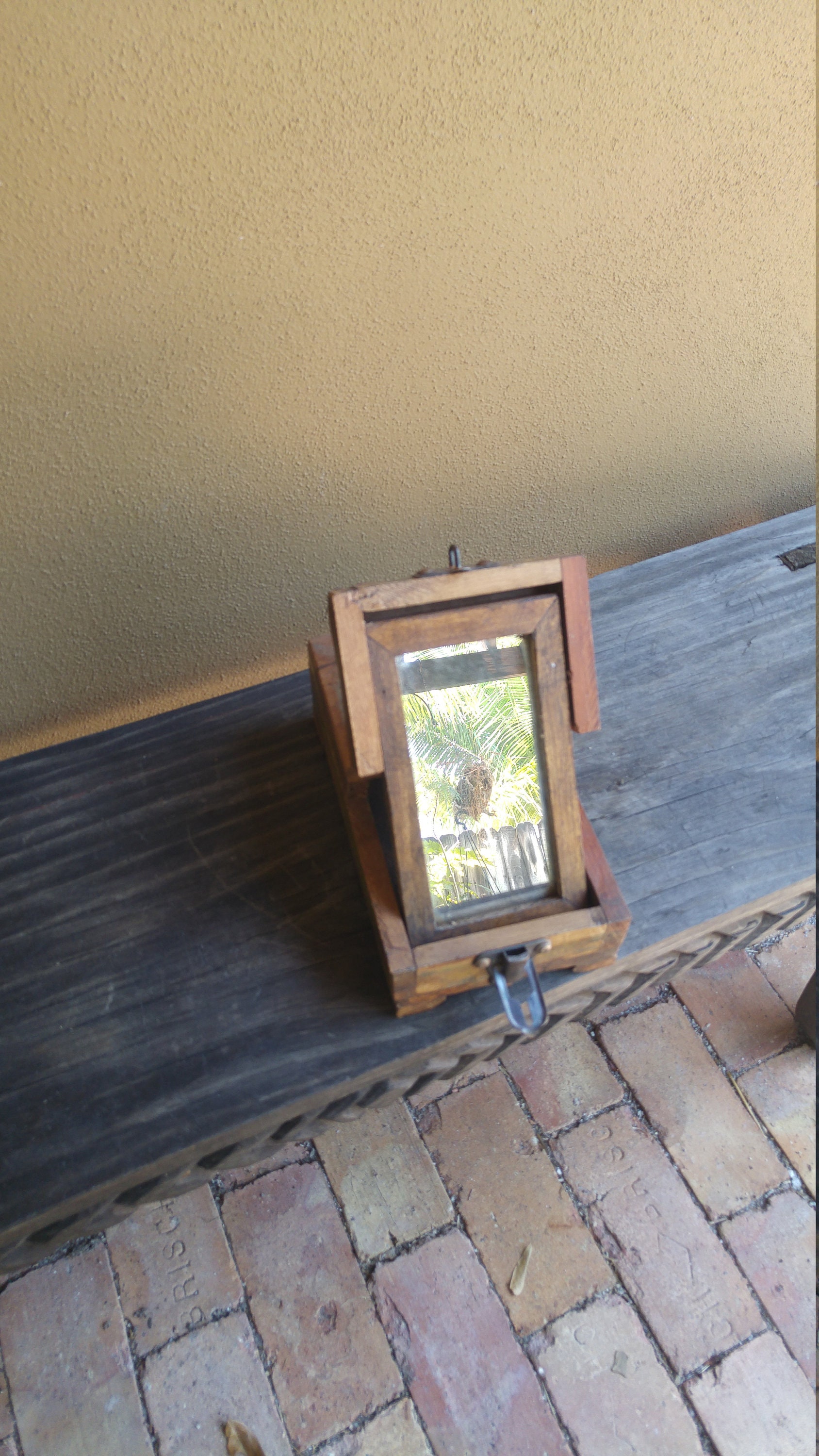 Hand Made Rustic Wood Folding Mirror Box - Etsy