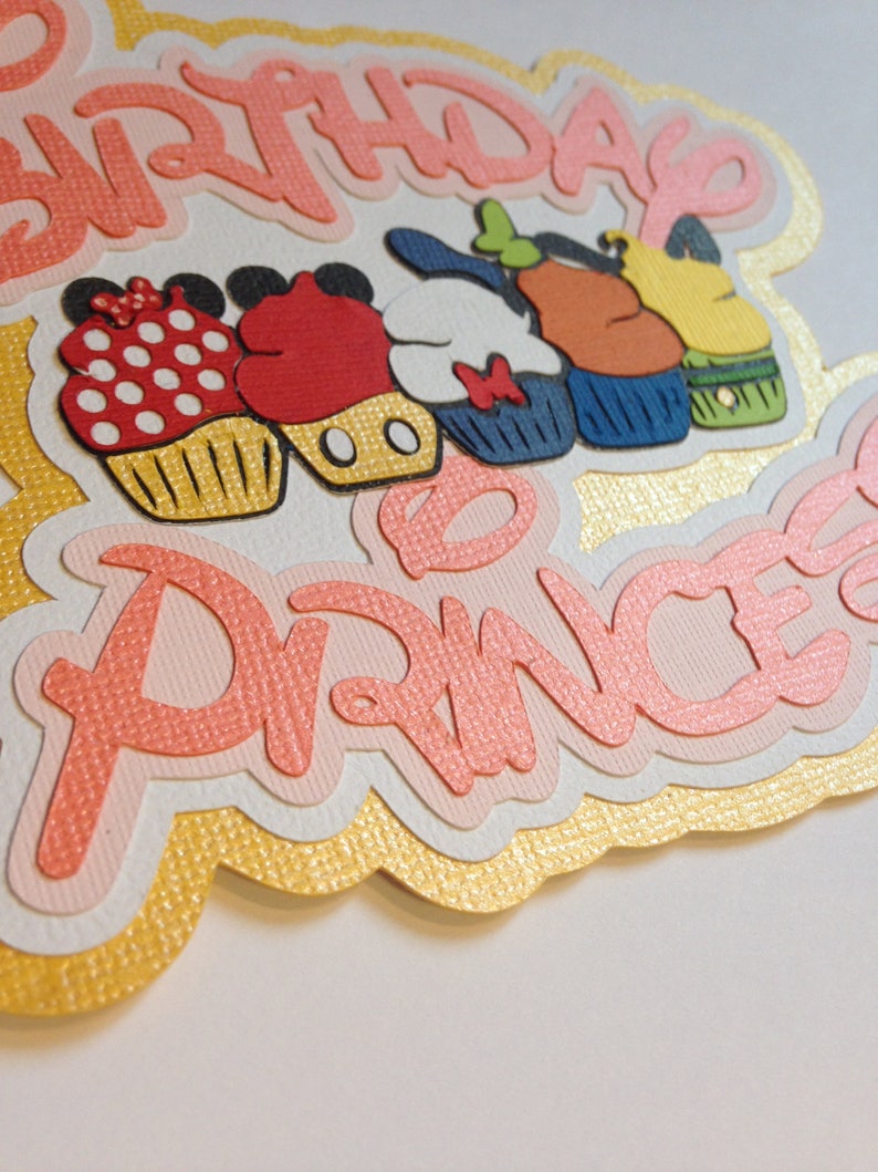 Disney Birthday Princess Die Cut Paper Pieced Title for | Etsy