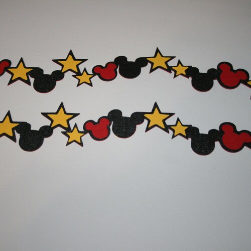 Disney Mickey Heads and Stars Border Set Die Cut Paper - Etsy