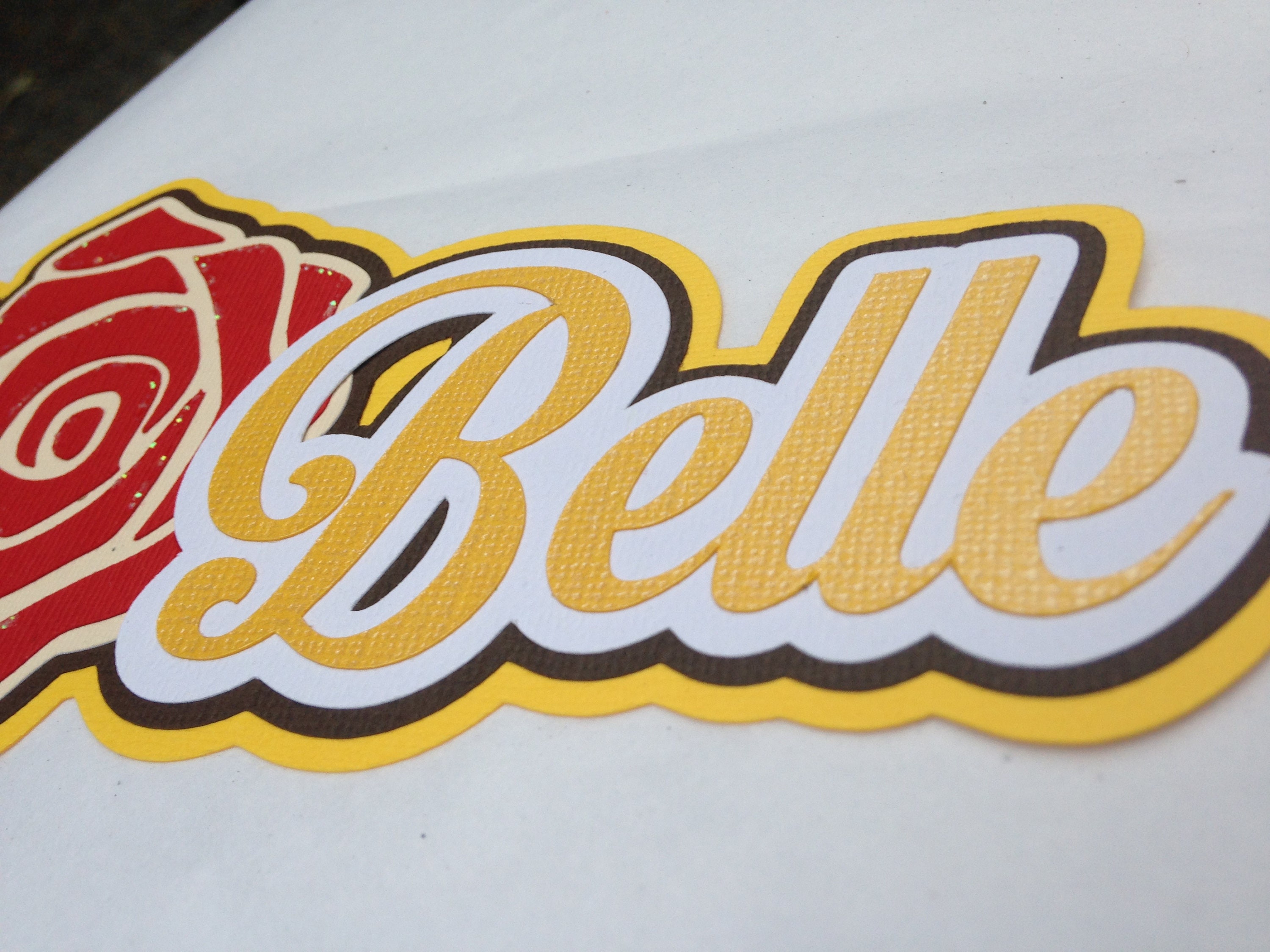 Disney Belle Die Cut Paper Pieced Title for Scrapbook | Etsy