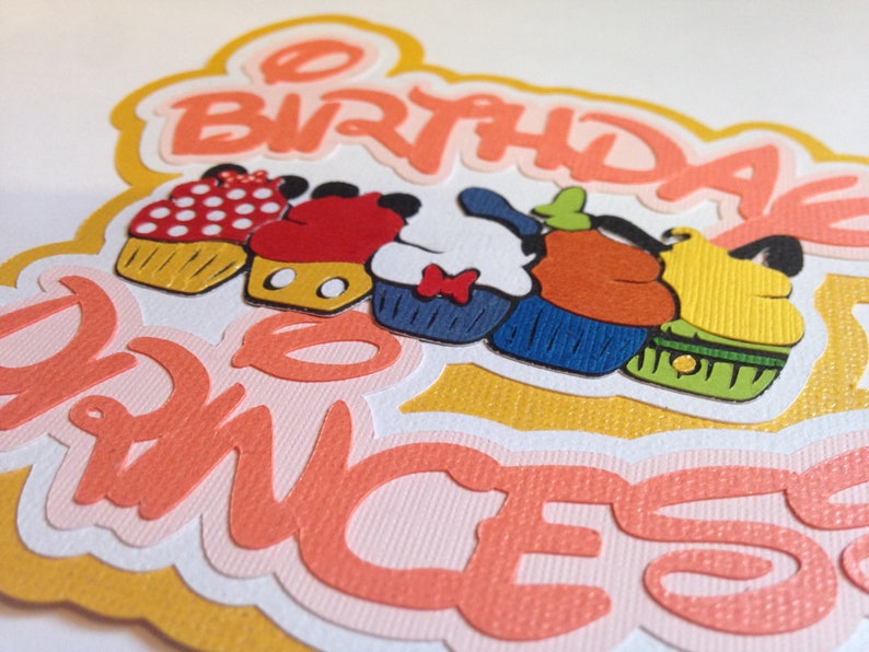 Disney Birthday Princess Die Cut Paper Pieced Title for | Etsy