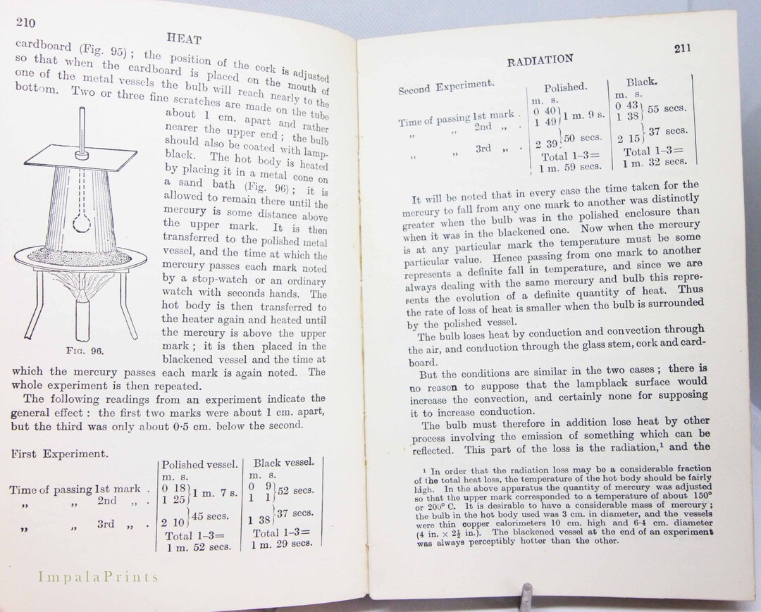 Science Textbook 1929 Antique Scientific Book Heat Illustrated Text ...