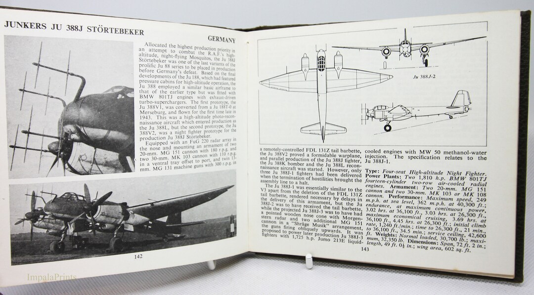 Vintage Aircraft Guide 1960s Ww2 Fighter Aircraft Book Illustrated and ...