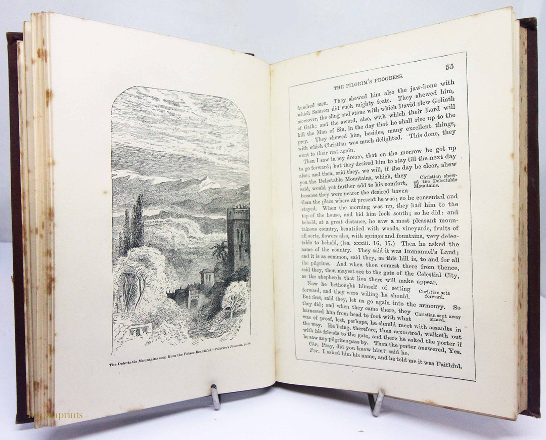 Antique Illustrated Pilgrims Progress 1877 Antique Vintage Story Book ...