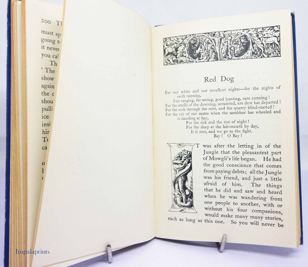 Second Jungle Book Rudyard Kipling 1946 Blue Vintage Book Hardback ...