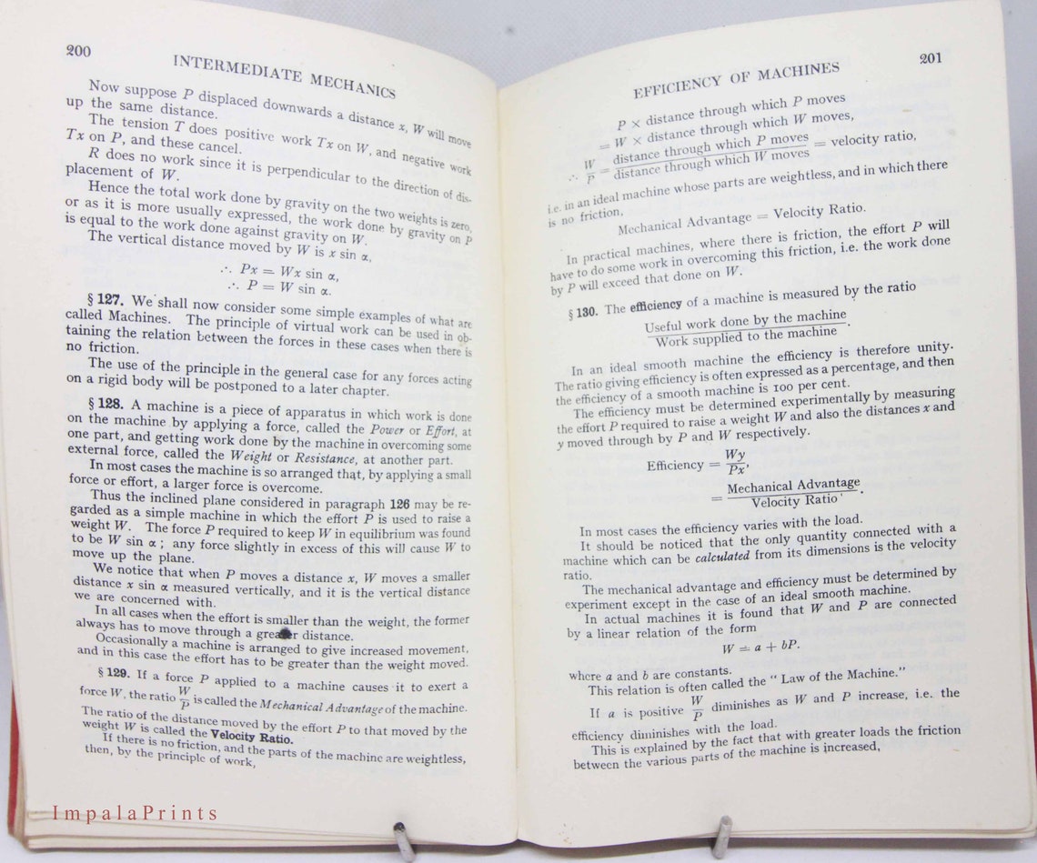 Mechanics Maths Book, 1940s Statics & Hydrostatics Mathematics Vintage ...