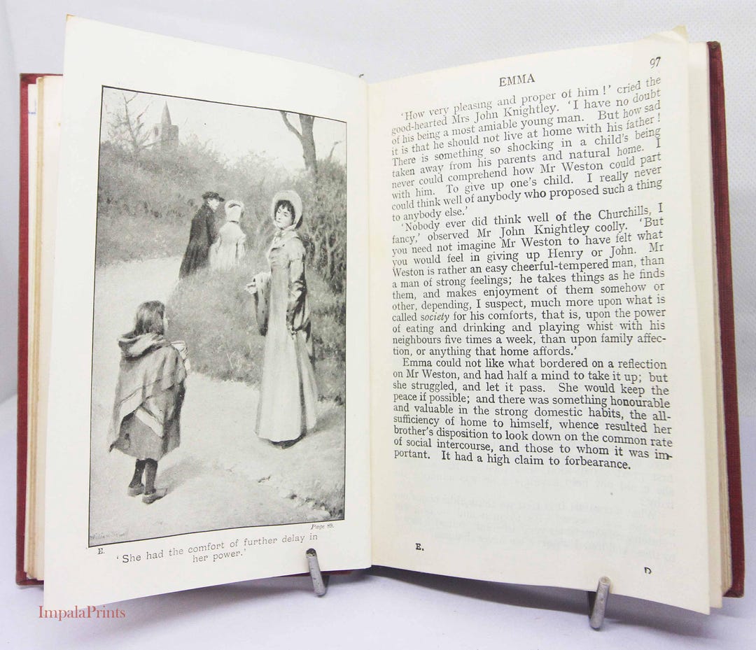 Jane Austen Emma Illustrated Vintage Book Fiction UK Classic English ...