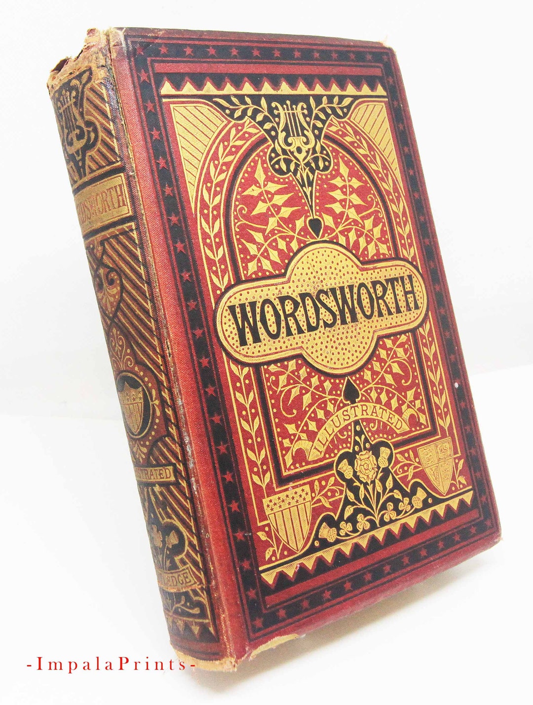 Antique Wordsworth Poetical Works Antique Red Hardback Gift Book 1858 ...
