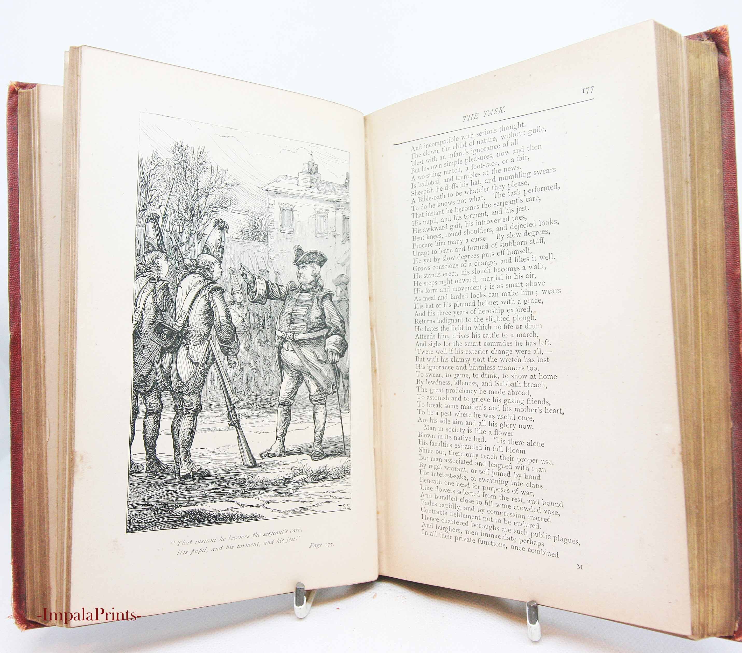 Poems by William Cowper 1800s Poetry Vintage Book Hardback Antique Rare ...