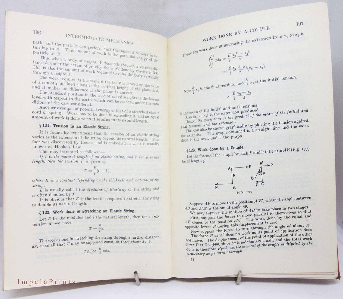 Mechanics Maths Book, 1940s Statics & Hydrostatics Mathematics Vintage ...