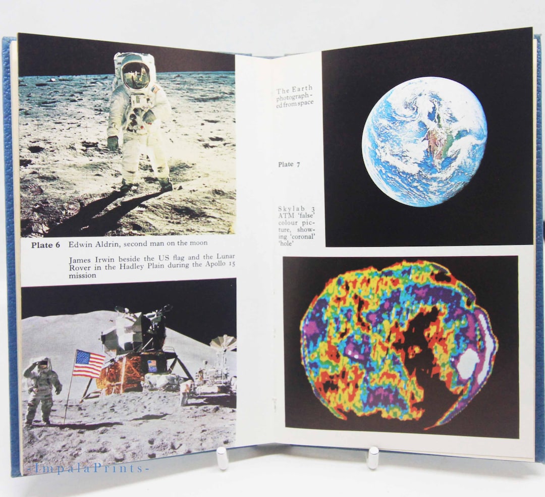 Manned Space Flight 1972 Vintage Science Book Rockets Blue Astronomy ...