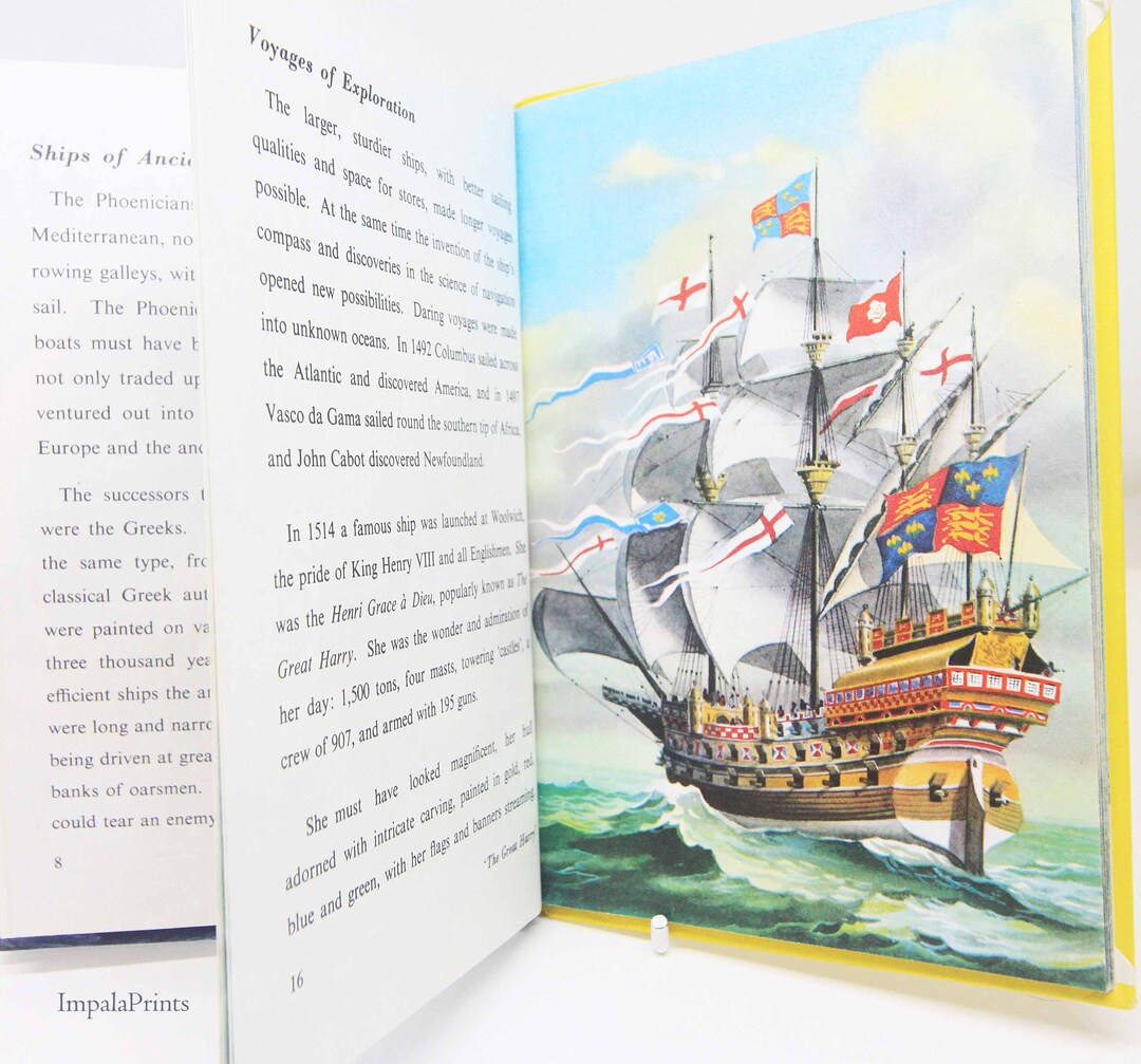 Ships Maritime Theme 1960s Ladybird Book Illustrated History Book ...
