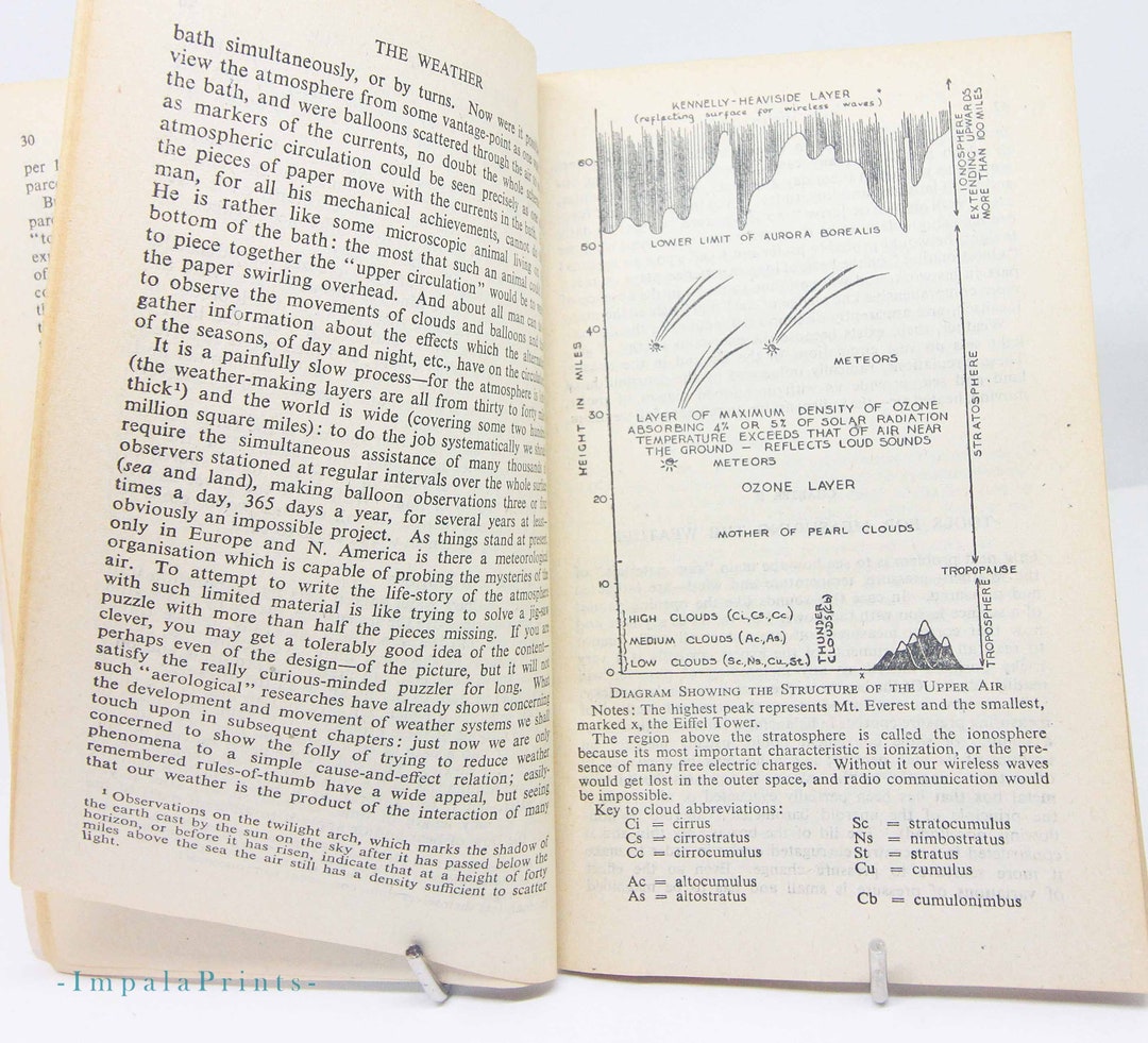 Weather Book Vintage Meteorological Science Book Illustrated Text Book ...